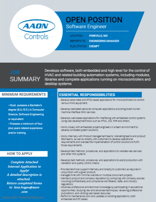 Copy of Parkville- Software Engineer | PosterMyWall
