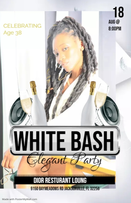 white bash party | PosterMyWall