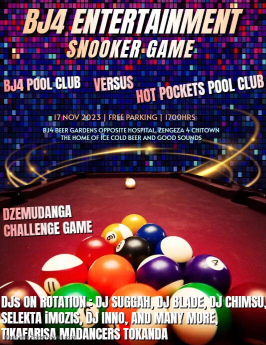 Copy of Billiards Game Night Invitation Flyer | PosterMyWall