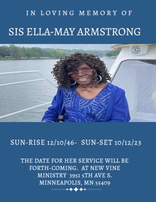 Blue colored obituary flyer template | PosterMyWall