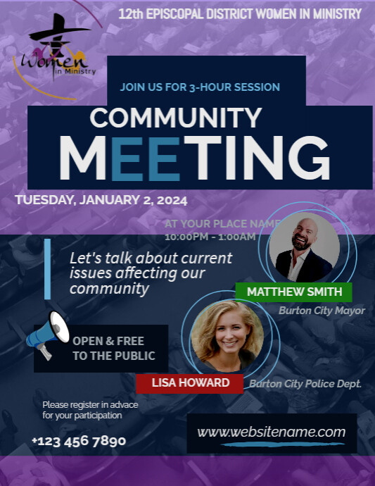 Blue Council Meeting Community Day Flyer | PosterMyWall