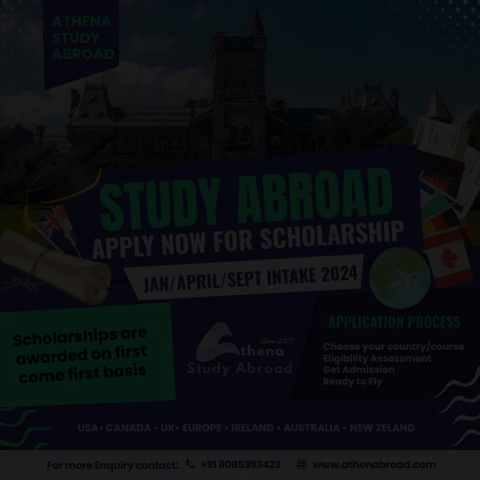 Study Abroad Scholarship Ad Post Template | PosterMyWall