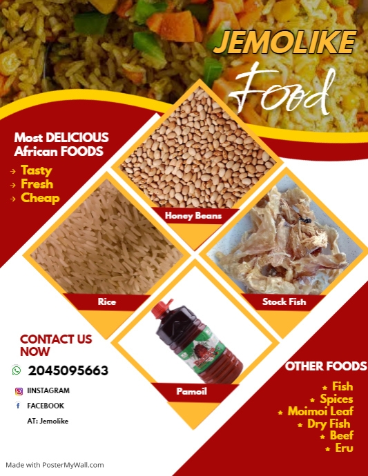 African food menu flyer | PosterMyWall