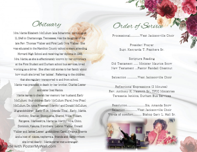 Copy of Copy of Red Rose Obituary Inside | PosterMyWall