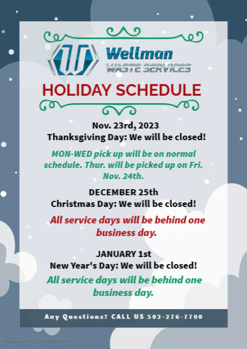 Holiday Opening Hours print template | PosterMyWall