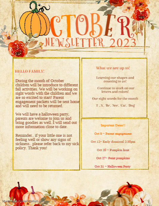 October Newsletter by Paula (2) | PosterMyWall
