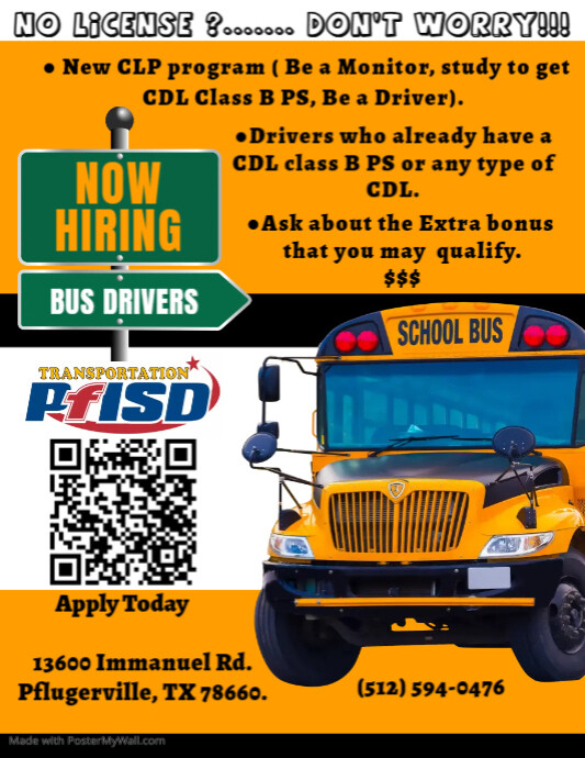 Copy of School Bus Driver Hiring Needed Wanted Poster | PosterMyWall