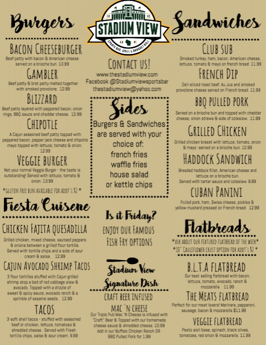 Copy of Copy of BACK-2 sided menu 2019 | PosterMyWall
