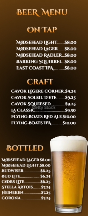 Copy of Drinks Card Beer Menu Digital Template | PosterMyWall