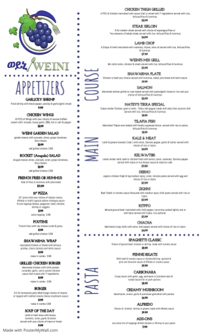 Copy of Copy of Menu | PosterMyWall