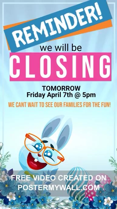 Happy Easter, We are Closed Post | PosterMyWall