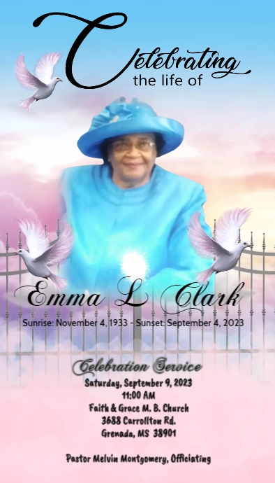 Funeral Program card Template heaven sky (5) | PosterMyWall