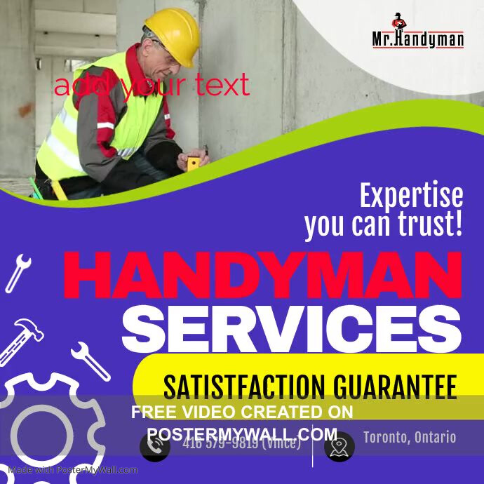 Green Professional Handyman Services Ad Squar | PosterMyWall