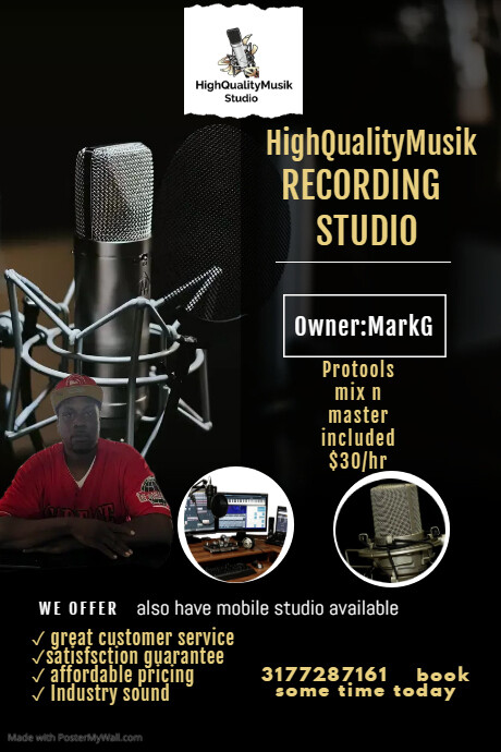 Recording Studio Flyer Template | PosterMyWall