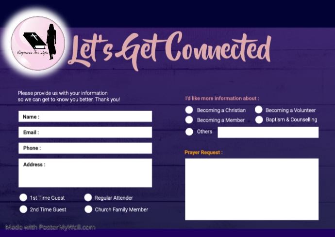 Copy of church connection card | PosterMyWall