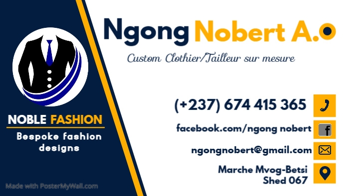 professional services business card dark blue | PosterMyWall