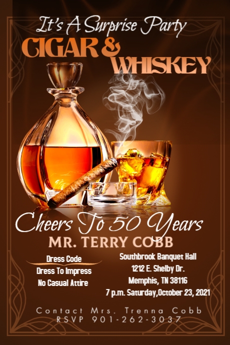 Copy of CIGAR & WHISKEY Flyer Template | PosterMyWall