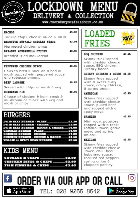 Lockdown Menu | PosterMyWall