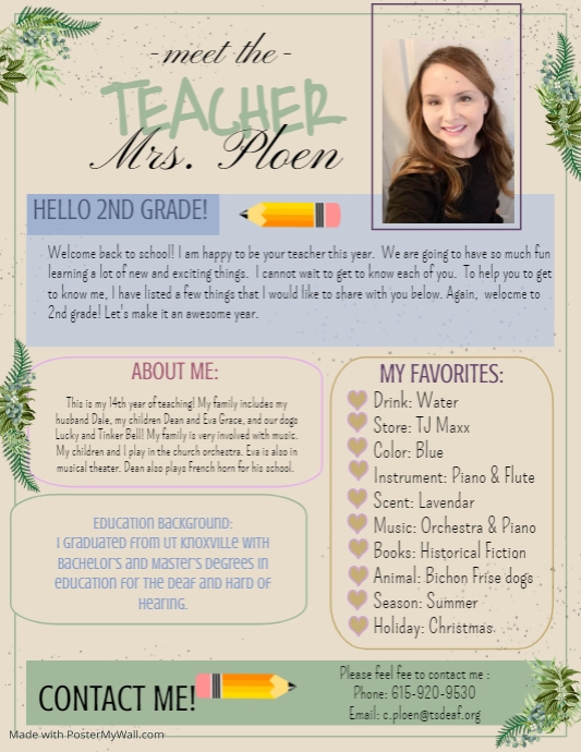 Meet the Teacher Newsletter | PosterMyWall
