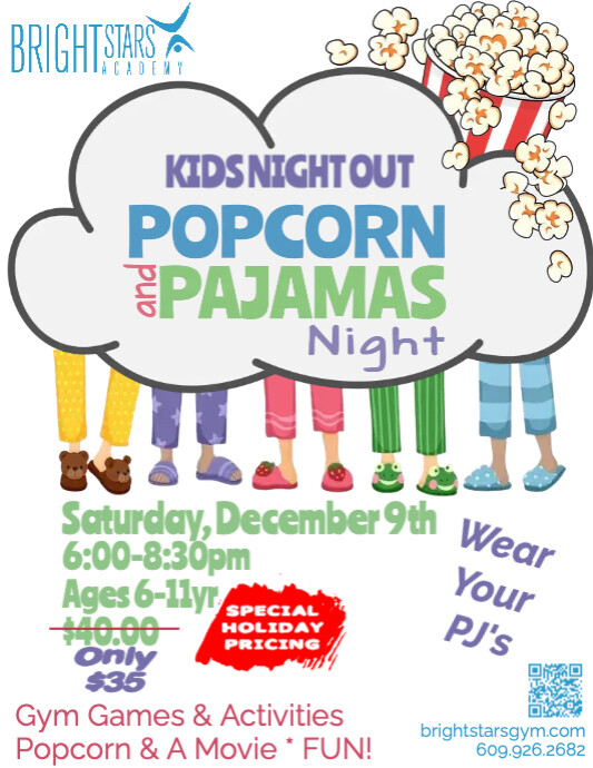 Popcorn and Pajamas | PosterMyWall