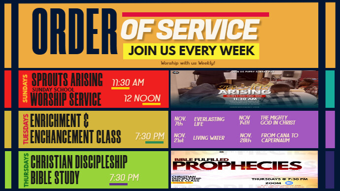 ORDER OF SERVICES | PosterMyWall
