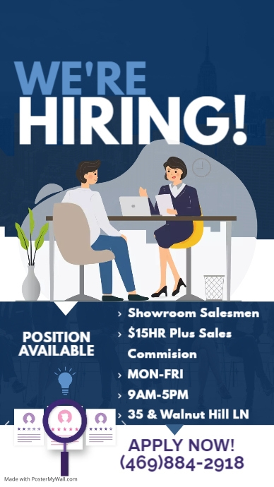 Hiring Ad Template | PosterMyWall