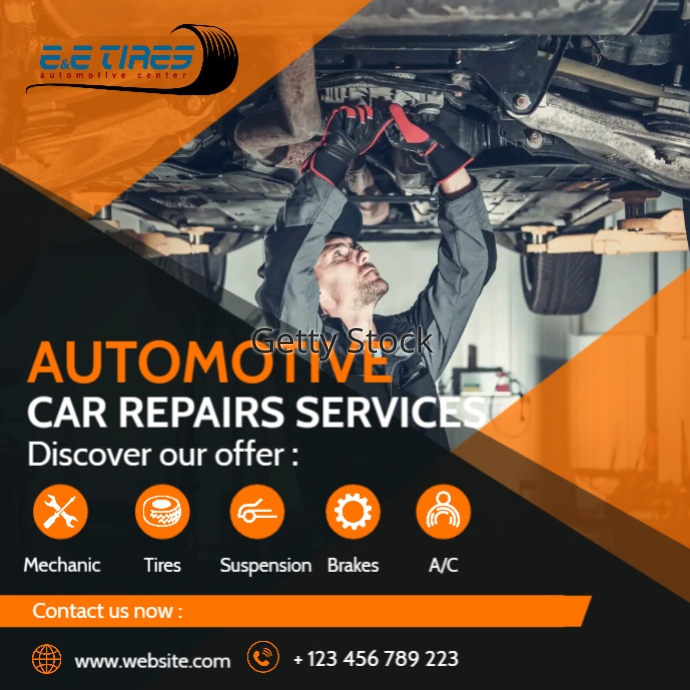 colorful automotive car repair services adver | PosterMyWall
