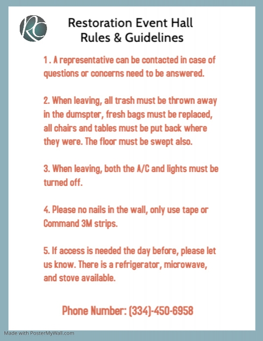 Rules and Regulations | PosterMyWall