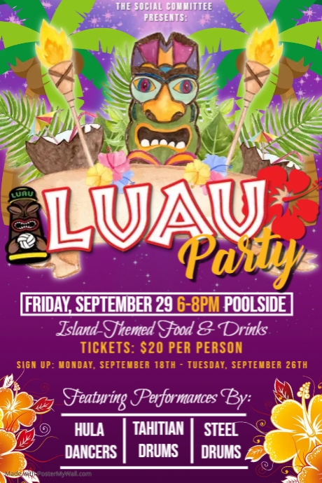 Luau Party Poster | PosterMyWall