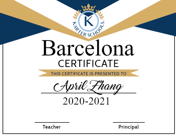 Barcelona Certificate Printable Template | PosterMyWall