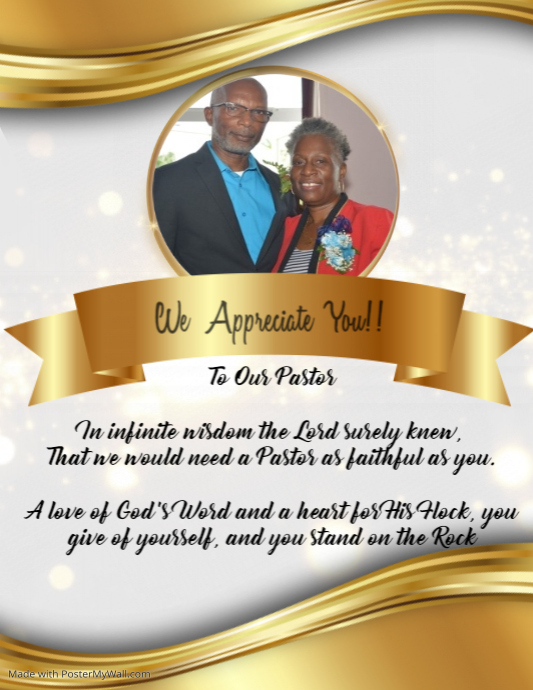 Pastor Sam Photo appreciation | PosterMyWall