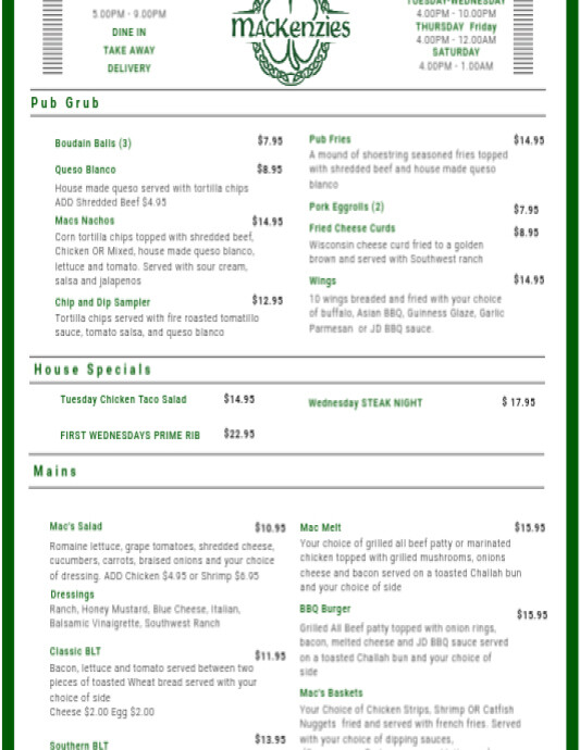 2023 menu front | PosterMyWall