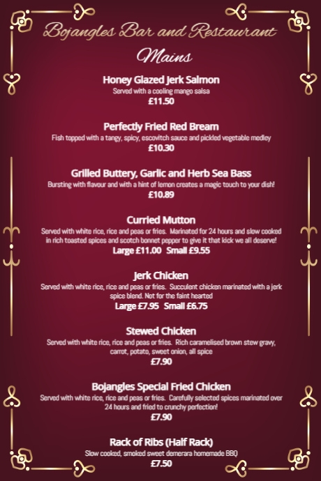 Copy of Copy of Copy of Copy of restaurant Menu | PosterMyWall