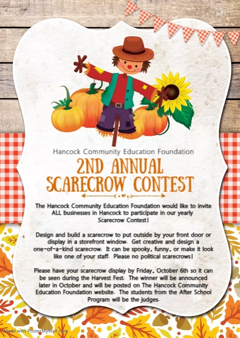 Scarecrow fall birthday party invitation | PosterMyWall