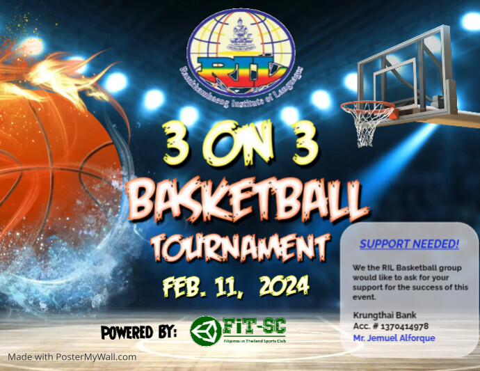 Basketball 3 on 3 tournament flyer | PosterMyWall