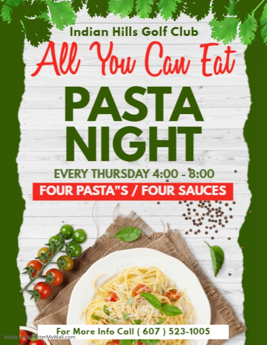Copy of Copy of Pasta Night Poster Template | PosterMyWall