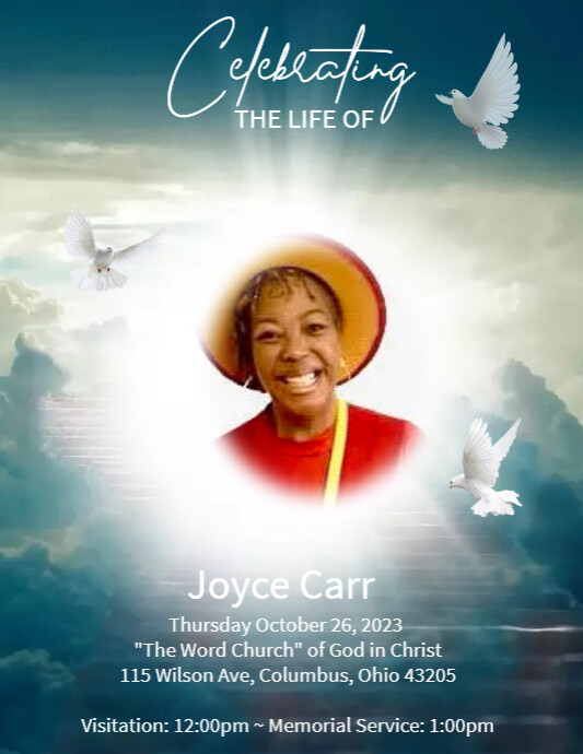 Funeral Program Template heaven sky (5) | PosterMyWall