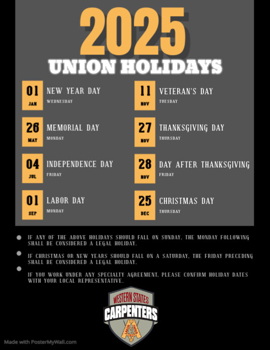 Union Holidays | PosterMyWall