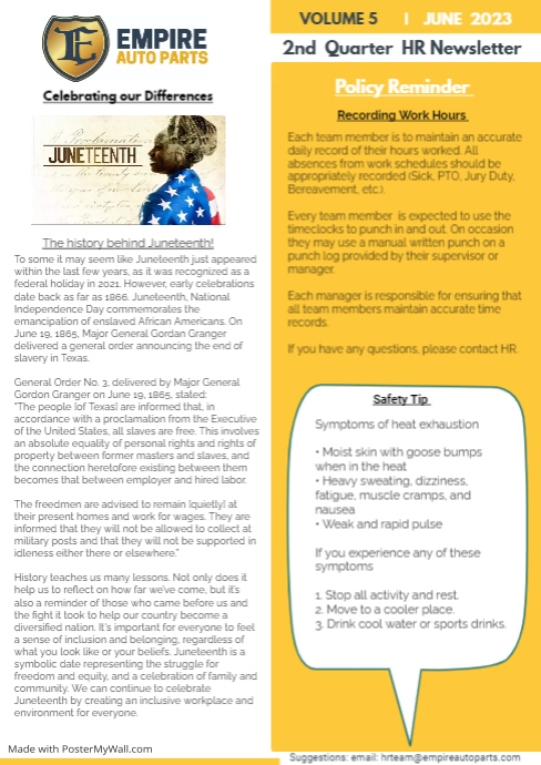 Copy of Yellow Custom Newsletter Page Template (3) | PosterMyWall