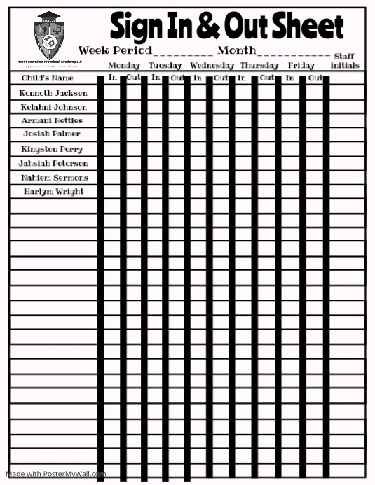 Meet The Teacher Sign Up Sheet | PosterMyWall