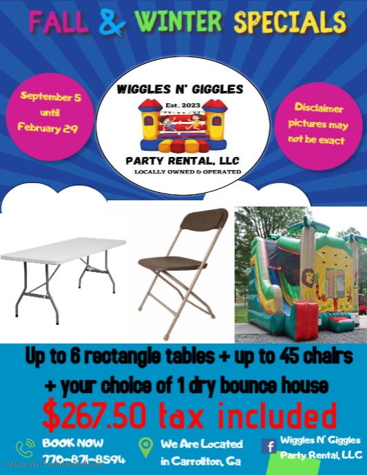 Event and Party Rental Bouncy Castle Flyer Te | PosterMyWall