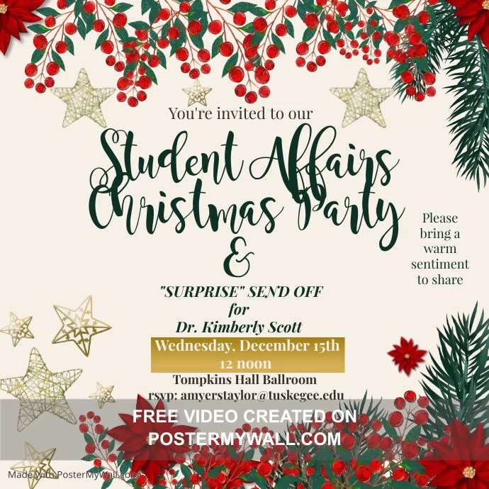 Copy of TU Student Affairs Christmas Party Invitation | PosterMyWall