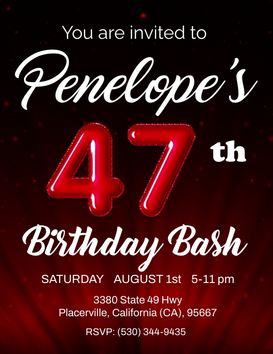 47th birthday Template | PosterMyWall