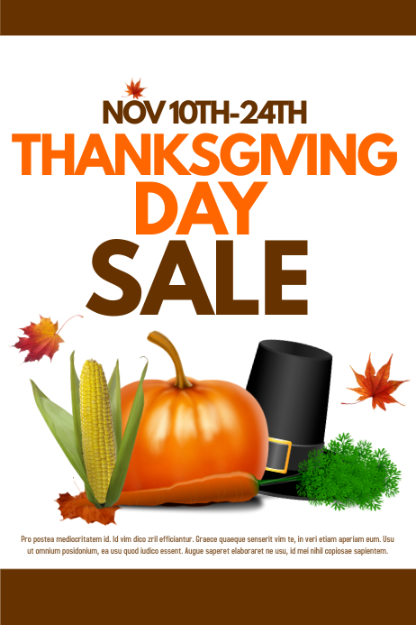 Thanksgiving Sale Template | PosterMyWall