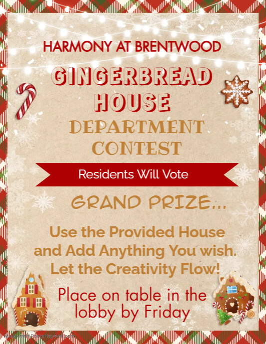 Gingerbread House Contest school flyer | PosterMyWall