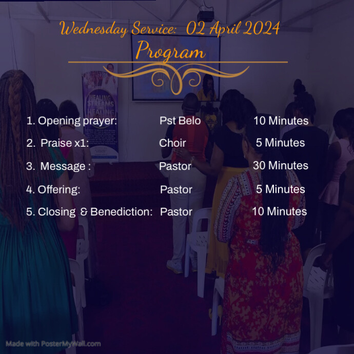 Copy of Wednesday service Program | PosterMyWall