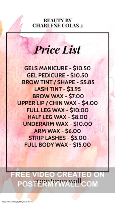 Copy of Copia de Simple Beauty Price List for Instagram Story ...