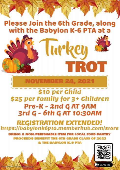 Copy of Turkey Trot Flyer, Thanksgiving Fundraiser Fl | PosterMyWall