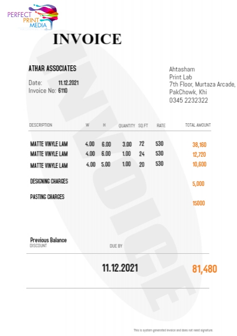 Copy of Copy of Invoice | PosterMyWall