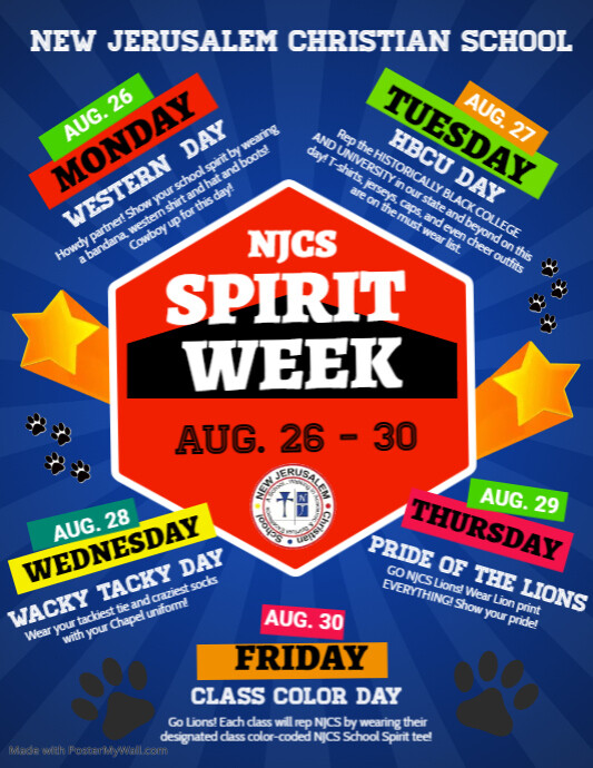 Copy of Copy of Spirit Week | PosterMyWall